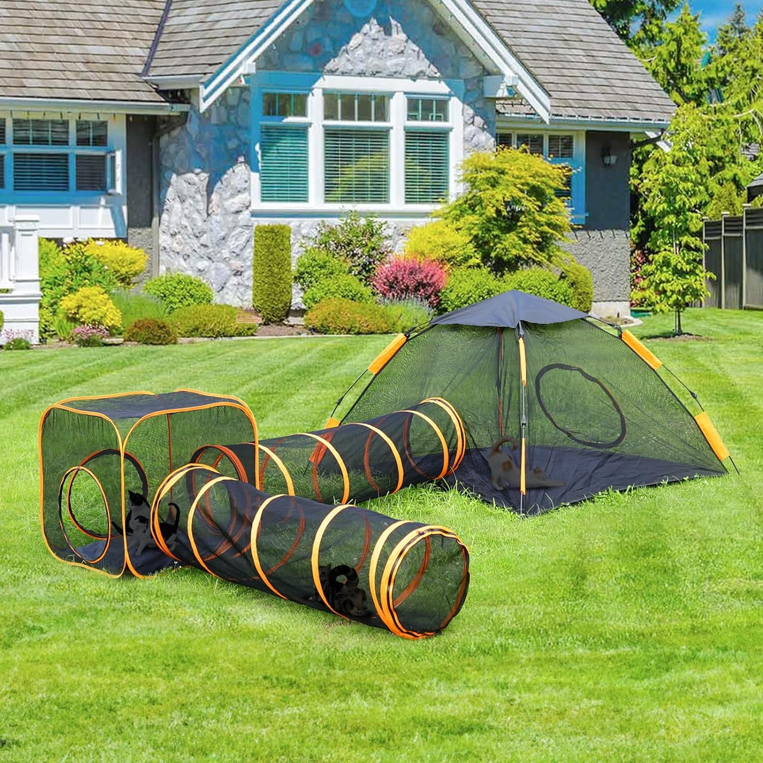 6-in-1 Outdoor Cat Enclosures for Indoor Cats, Portable Mesh Cat Tents ...