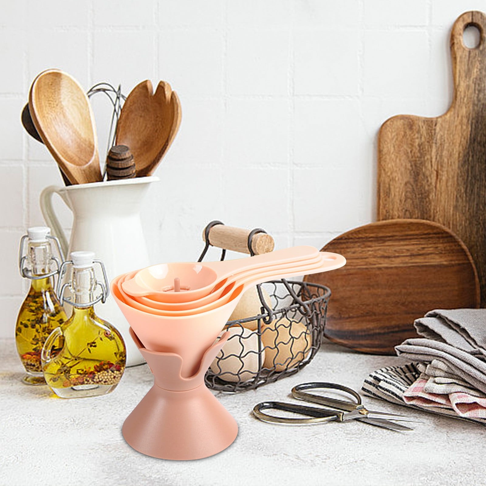 6-in-1 Plastic Funnel Set | Multi-functional Kitchen Tool | Large ...