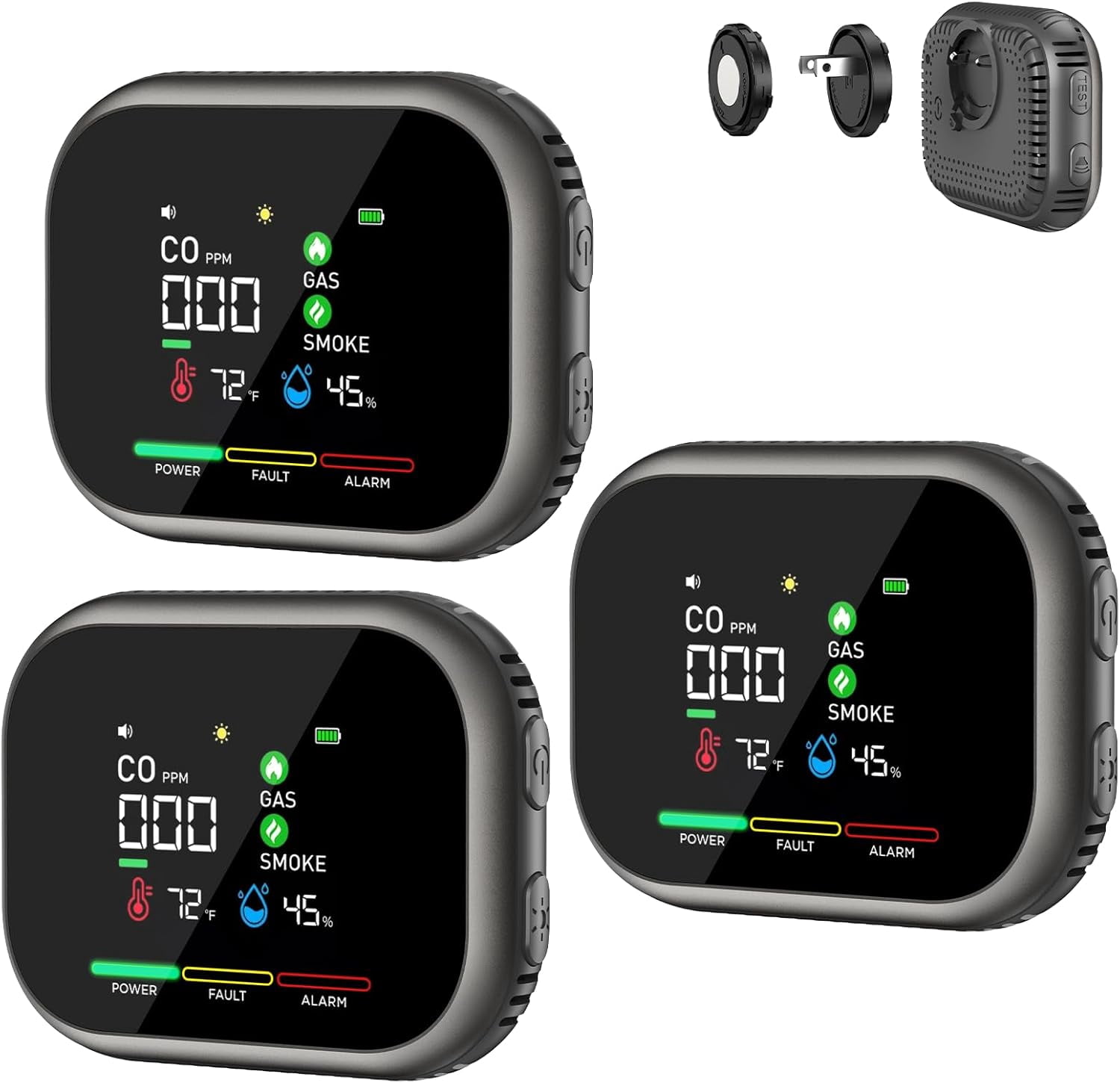 6-in-1 Portable Air Quality Monitor, Environment Detector,HD Display ...