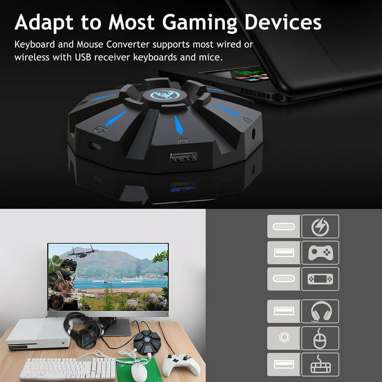 6-in-1 Portable Mouse Keyboard Controller Converter, Keyboard and Mouse ...