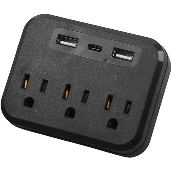 6-in-1 Power Strip with 3 Outlets & 3 USB Ports, Surge Protector Power ...