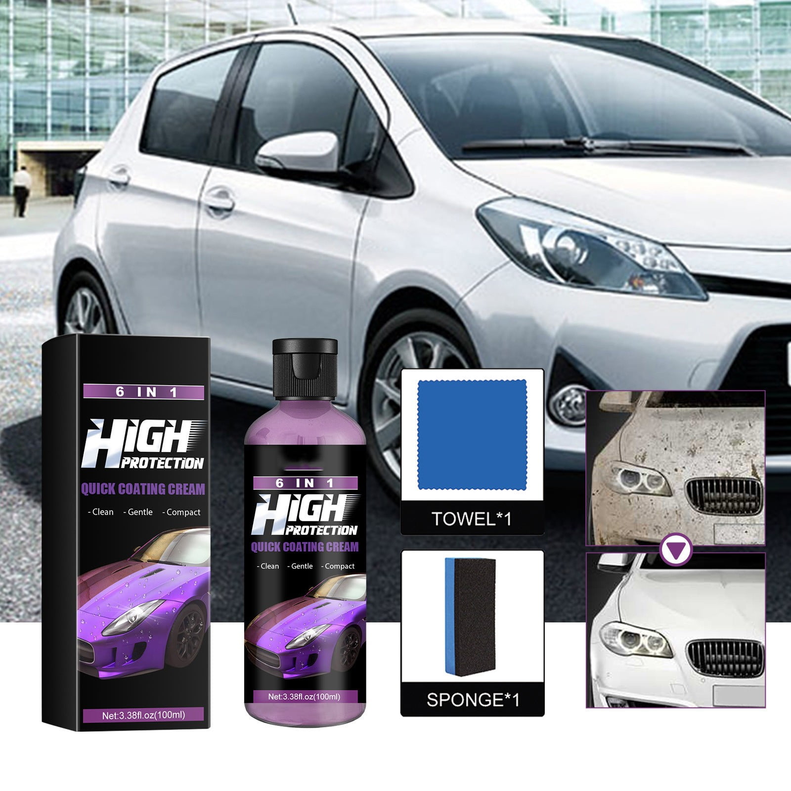 6-in-1 Protective Coating Paste 100ml | Multi-Surface Cleaner Polish ...