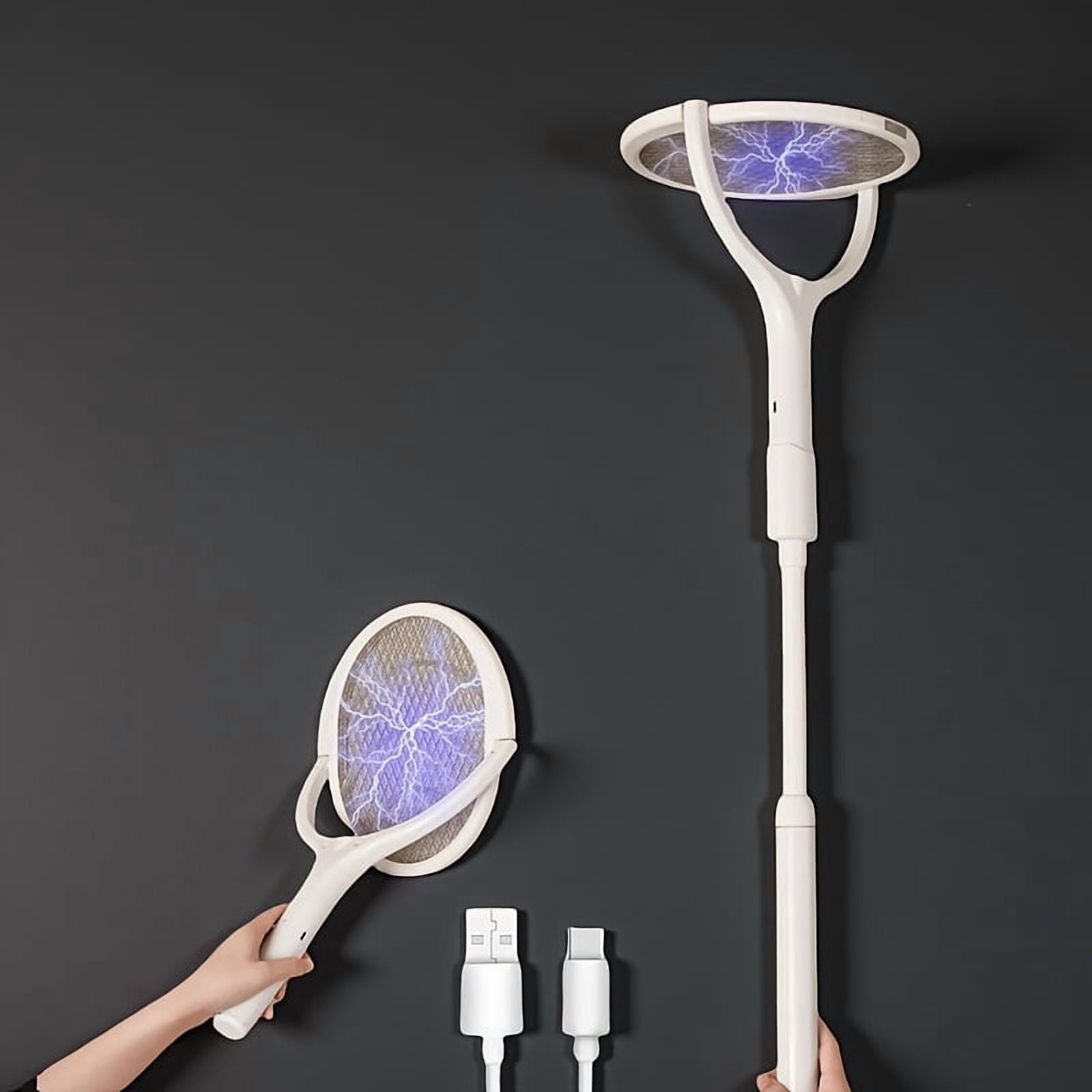 6-in-1 Rechargeable Mosquito Swatter | Rotating Head, Telescopic Rod ...