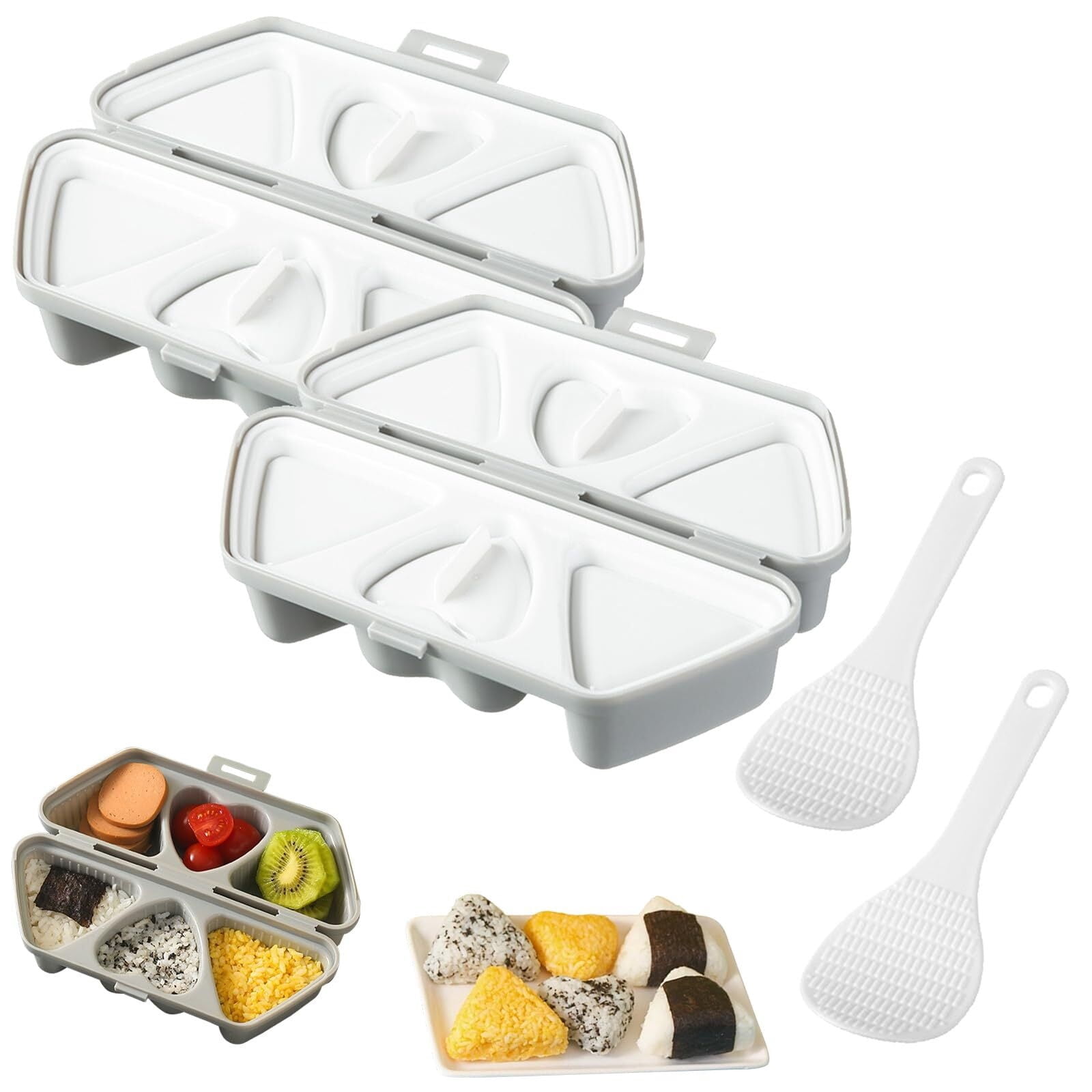 6-in-1 Rice Ball Mold, Easy Onigiri Triangle Sushi Maker, Portable ...