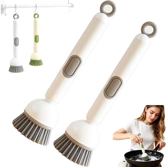 6-in-1 Rotatable Dish Brush with Detergent Dispenser, Dish Brush with ...