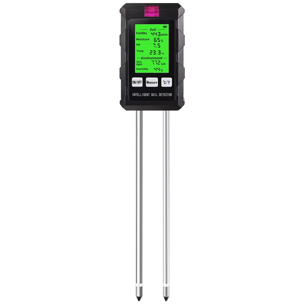 6 in 1 Soil Detector Soil Tester pH Temperature Humidity Sunlight Air ...