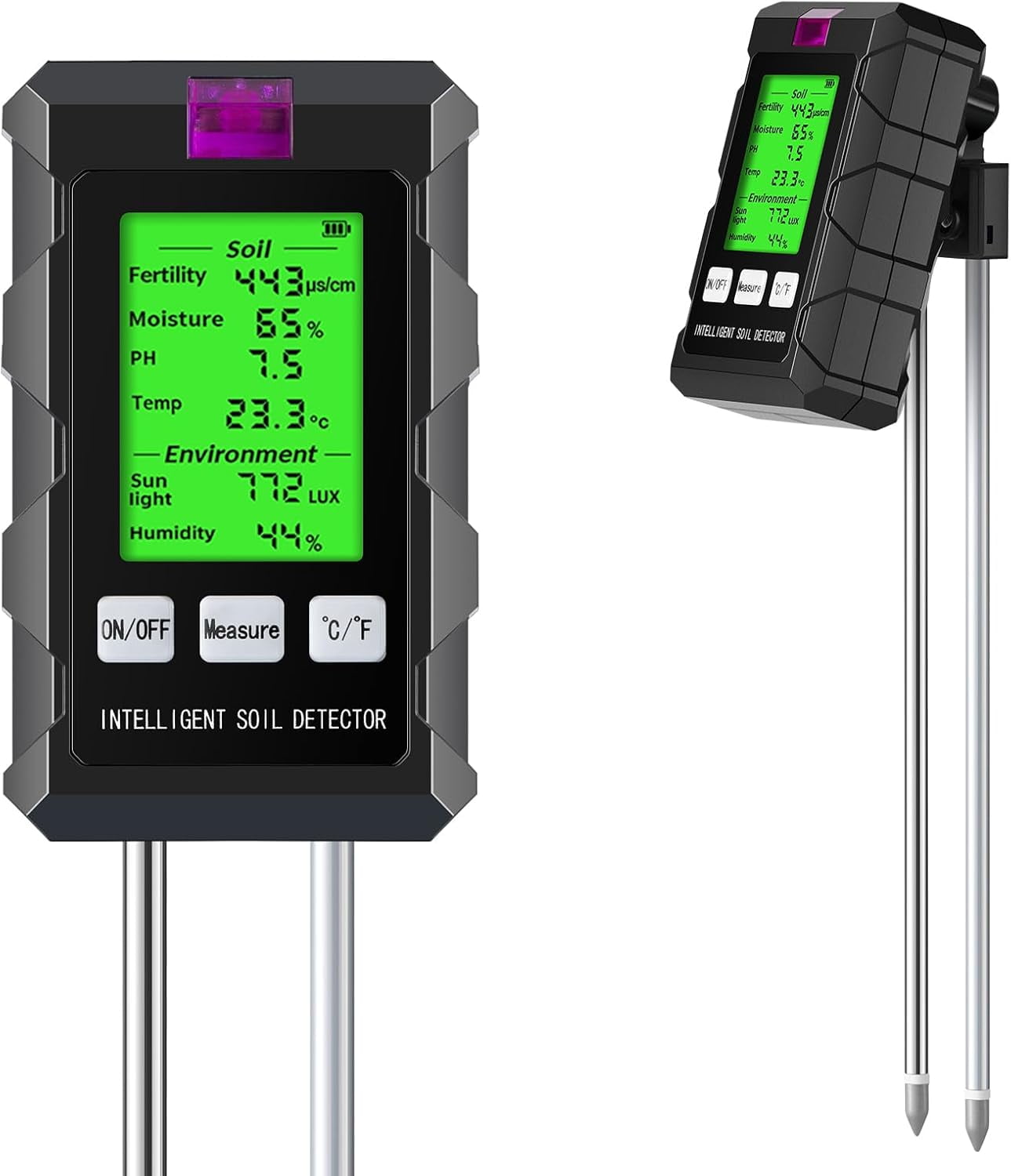 6-in-1 Soil Moisture Meter, pH/Temperature/Soil Moisture/Sunlight/Air ...