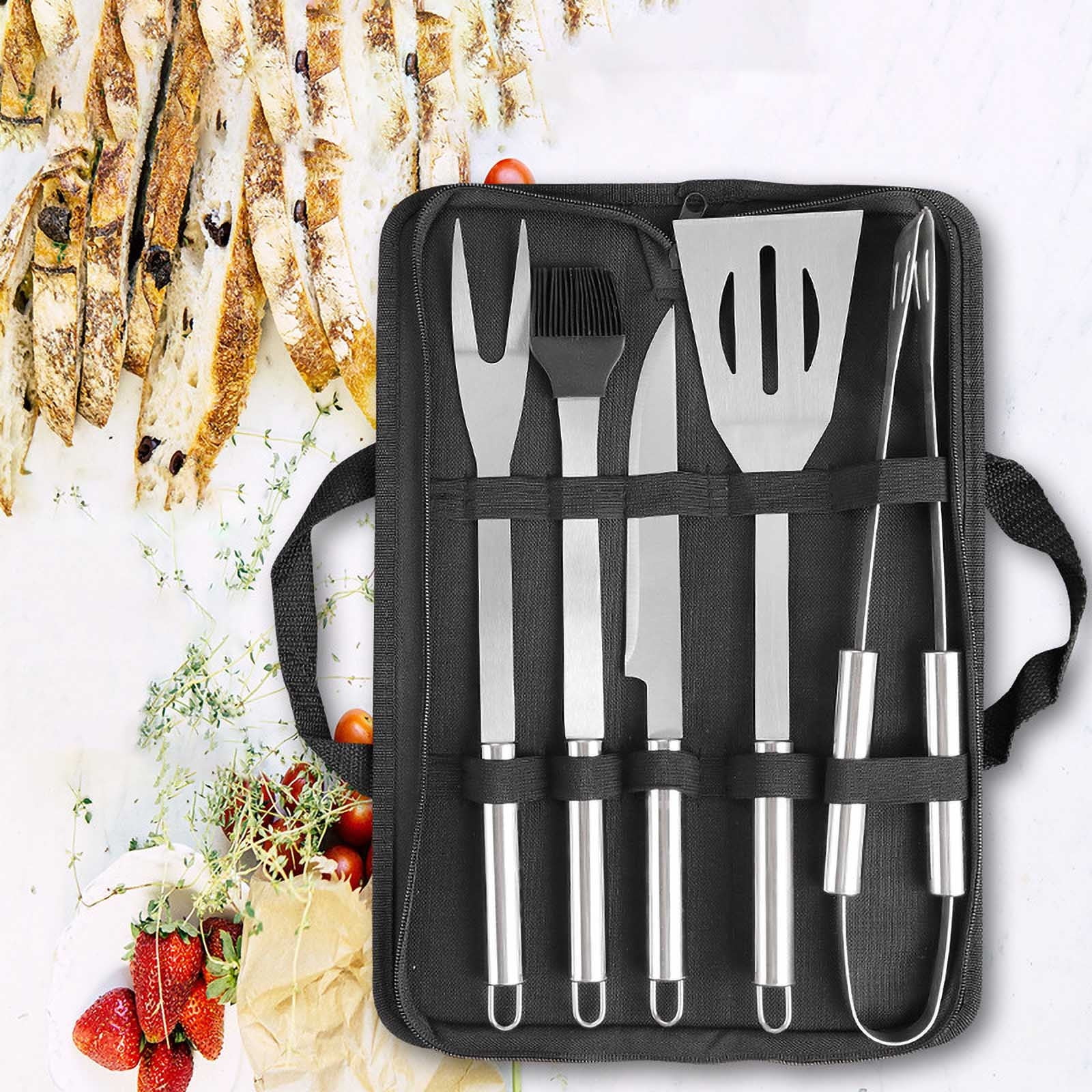6-in-1 Stainless Steel BBQ Tool Set - Multifunctional Camping Grill ...