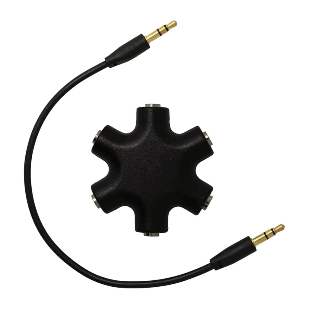 6 in 1 Stereo Music Hubs Splitter 3.5mm Jacks Connectors Supports 5 ...