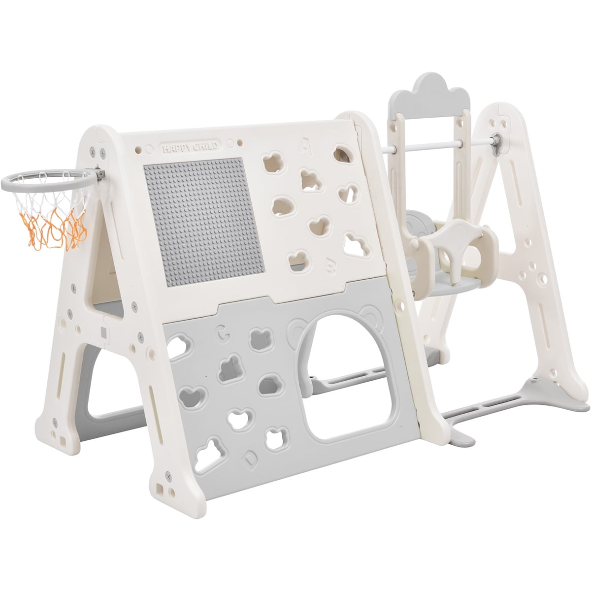 6-in-1 Toddler Climber and Swing Set, Demountable Children Playground ...