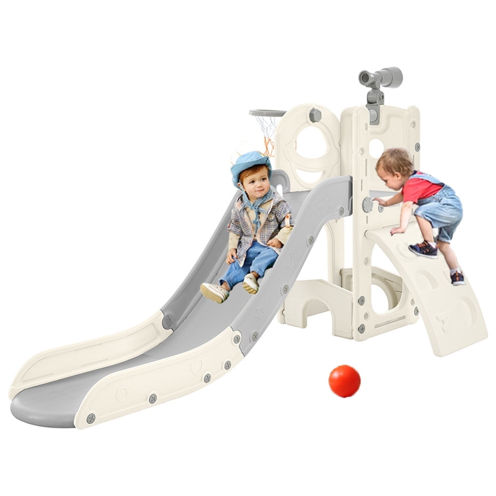 6 in 1 Toddler Slide for Indoor Playground, Freestanding Kids Climber ...