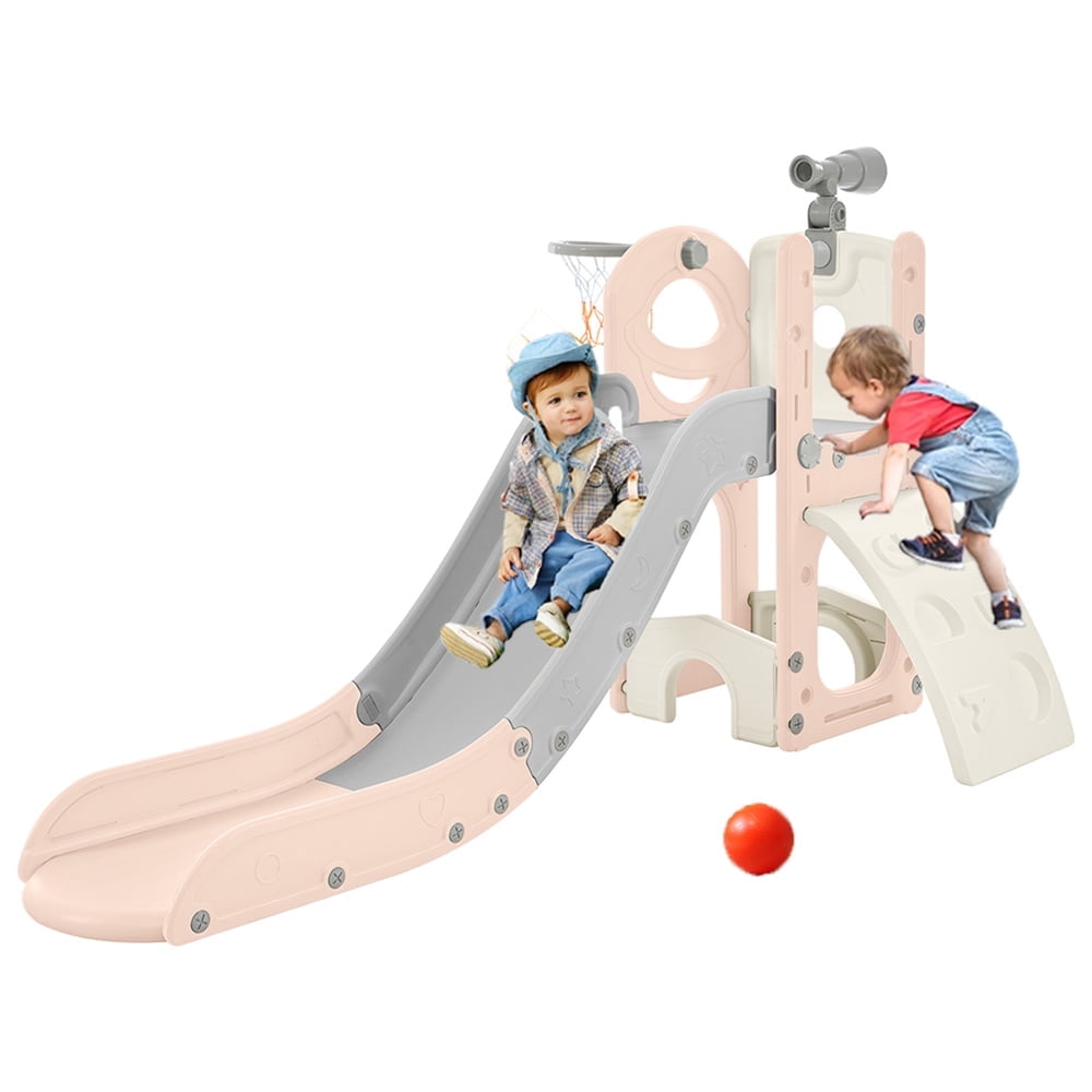 6 in 1 Toddler Slide for Indoor Playground, Freestanding Kids Climber ...
