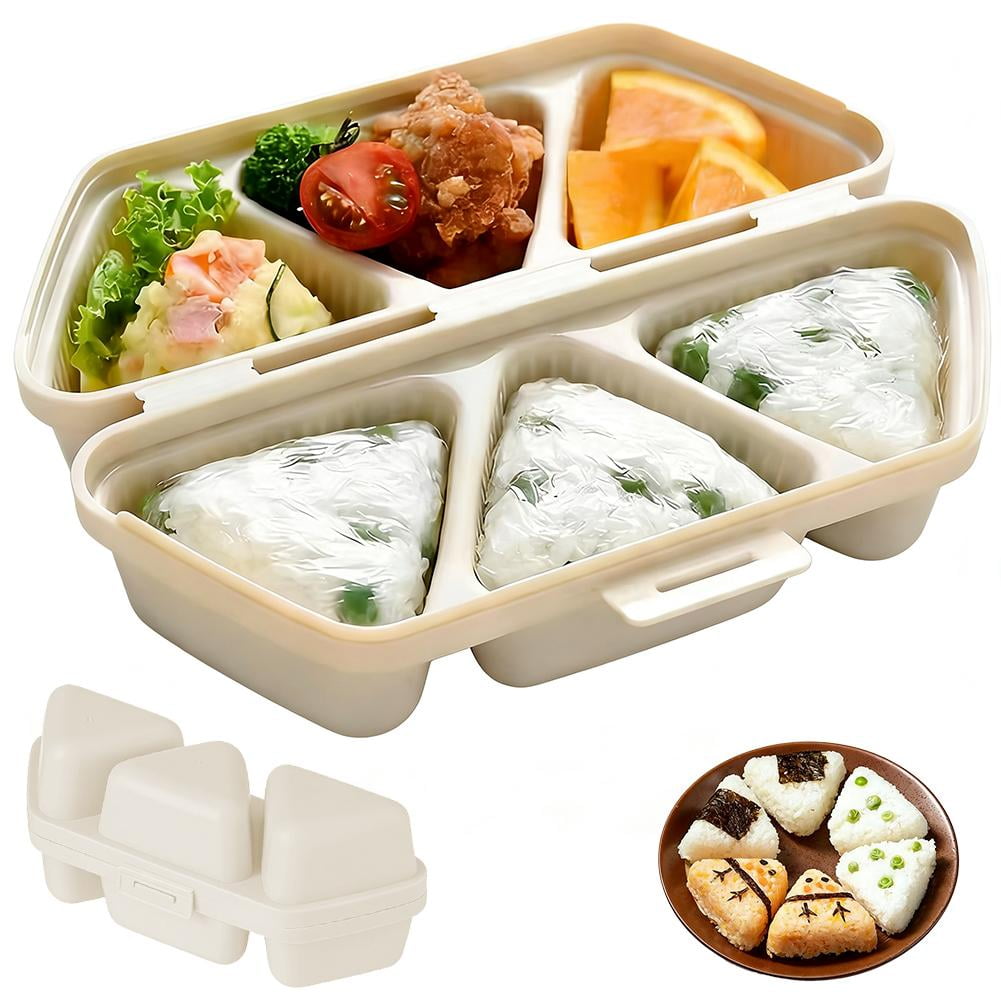 6 in 1 Triangle Rice Ball Mold, Non-Stick Sushi Maker with 6 Cavities ...