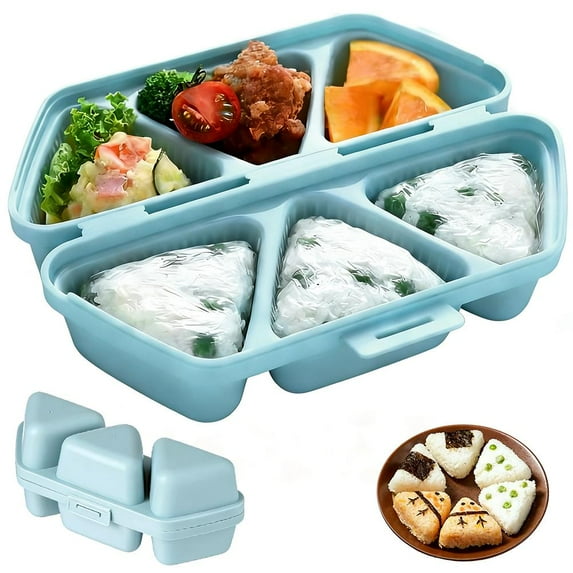 6 in 1 Triangle Rice Ball Mold, Non-Stick Sushi Maker with 6 Cavities ...