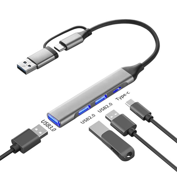 6-in-1 USB-C Hub Multiport Adapter - Type-C to HDMI 4K, USB 3.0 ...