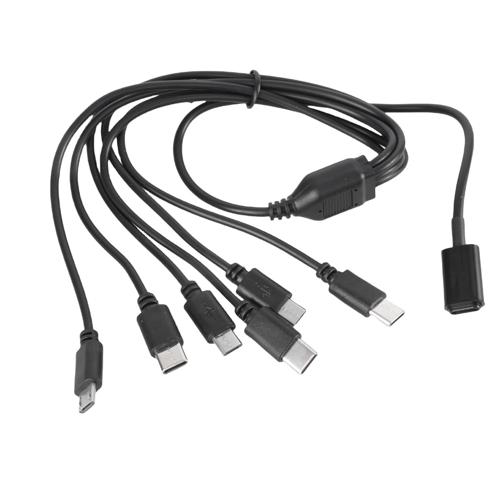 6 in 1 USB C to USB 5Pin and Type C Charging Wire for Phones Tablets ...