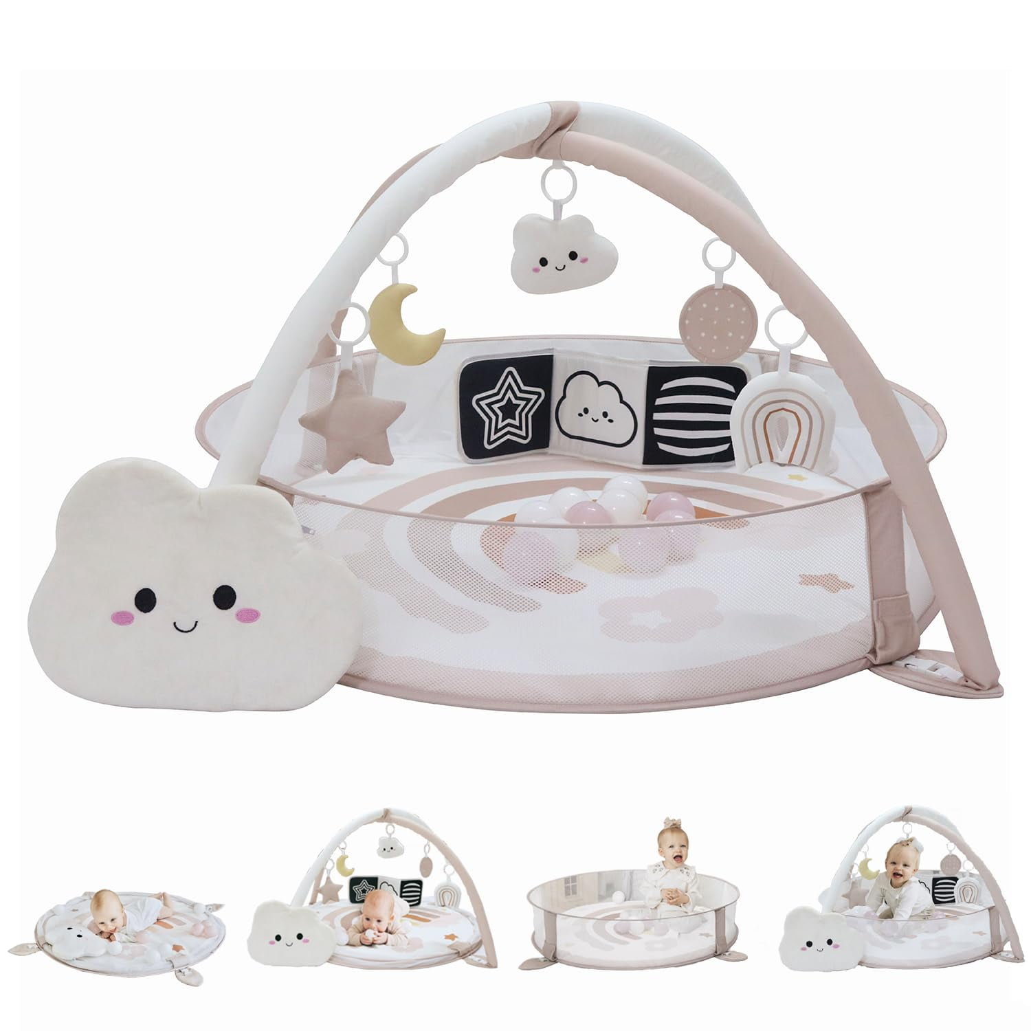 6-in-1 XL Play Mat & Play Gym, Baby Gym, Baby Activity Gym, Sensory ...