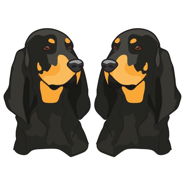 6 in. Black & Tan Coonhound Decal - Dog Lover Super Cute Sticker - Pack ...