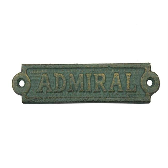 6 in. Cast Iron Admiral Sign - Antique Bronze - Walmart.com