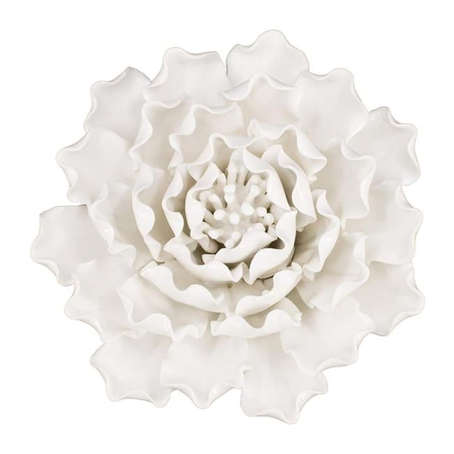 6 in. Exaggerated Ceramic Flower Wall Art, Cream - Walmart.com