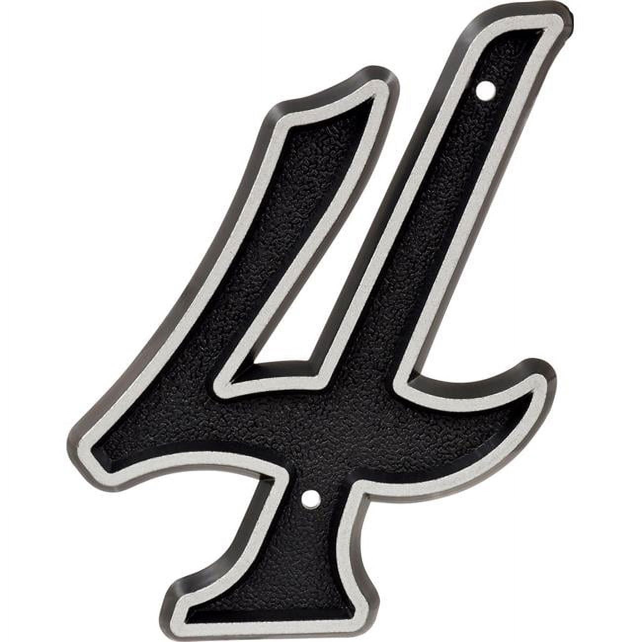 6 in. Gray & Black Reflective Plastic House Number - 4 - Walmart.com