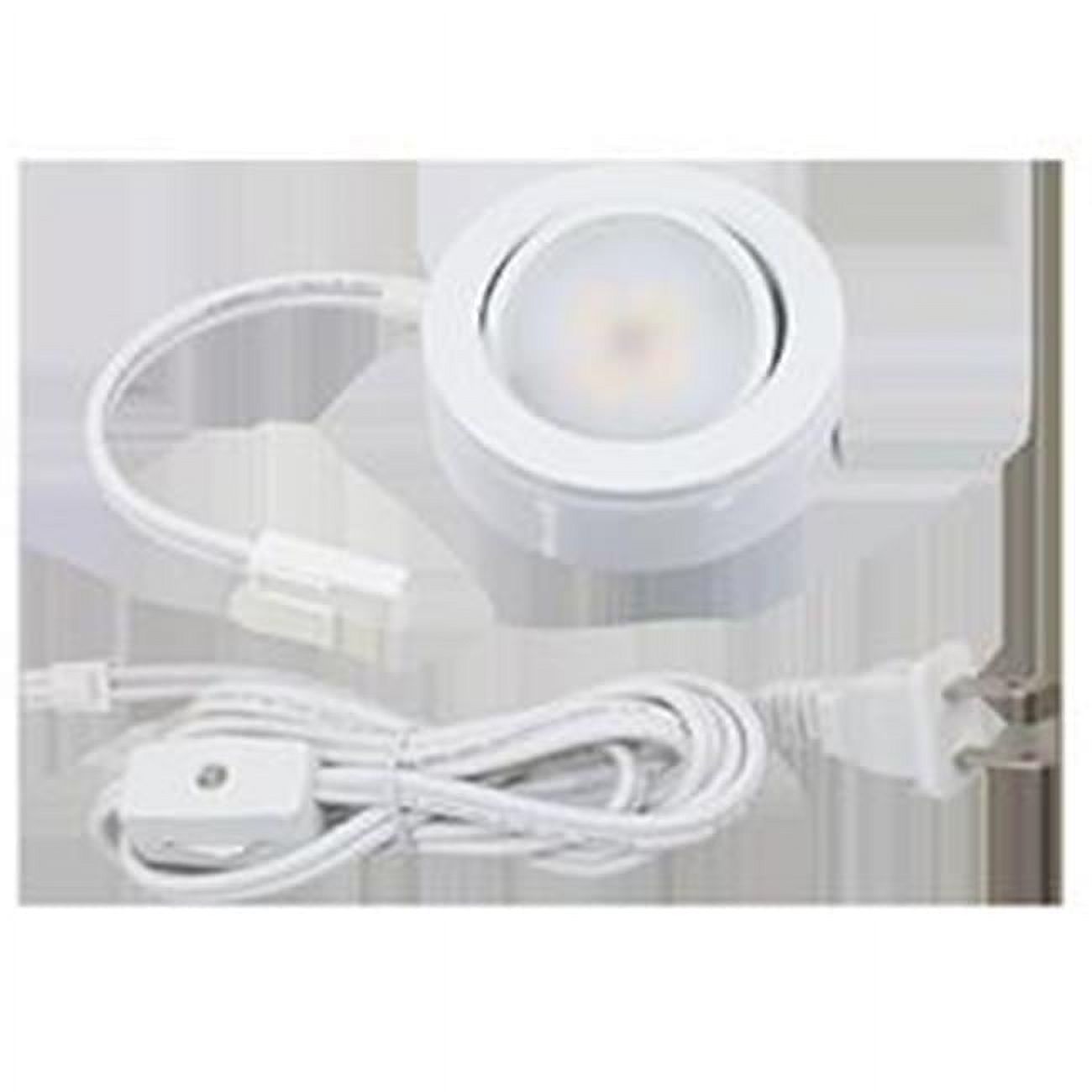 6 in. Lead Wire 6 ft. Power Cord Dimmable LED Single Puck Light Kit ...