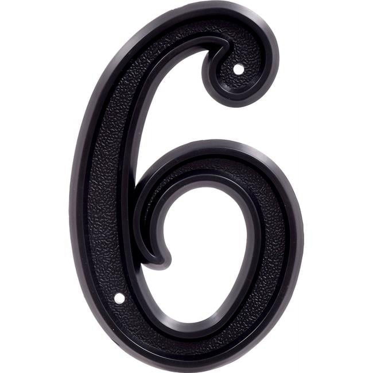 6 in. Matte Black Plastic House Number - 6 - 6 Piece - Walmart.com