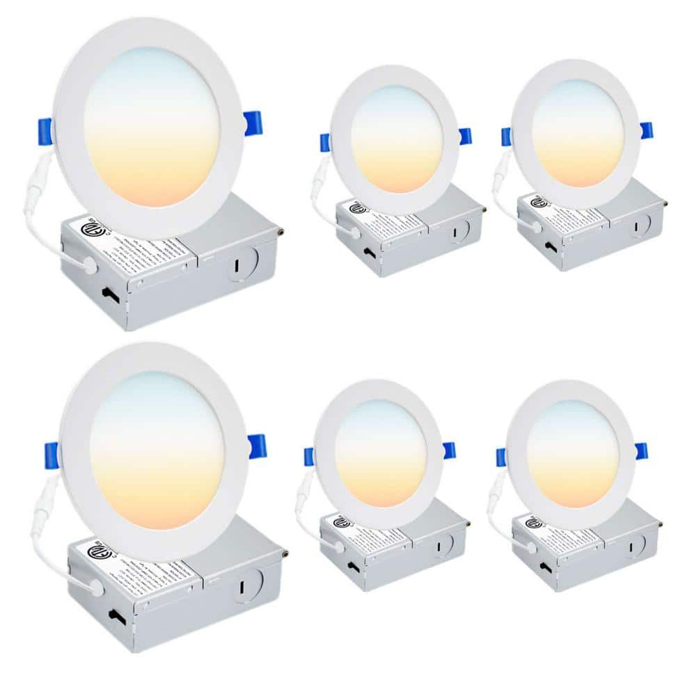 6 in. Night Light 60-Watt Equivalent Recessed LED Downlight Integrated ...