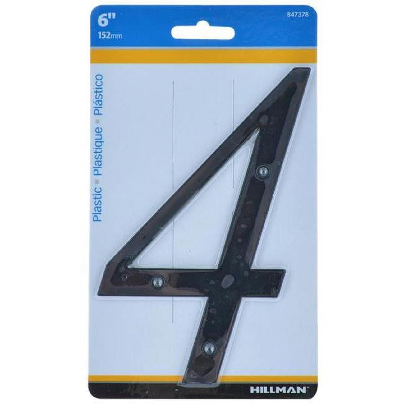 6 in. No.4 Plastic Nail-On House Number, Black - 1 Piece - Pack of 3 ...