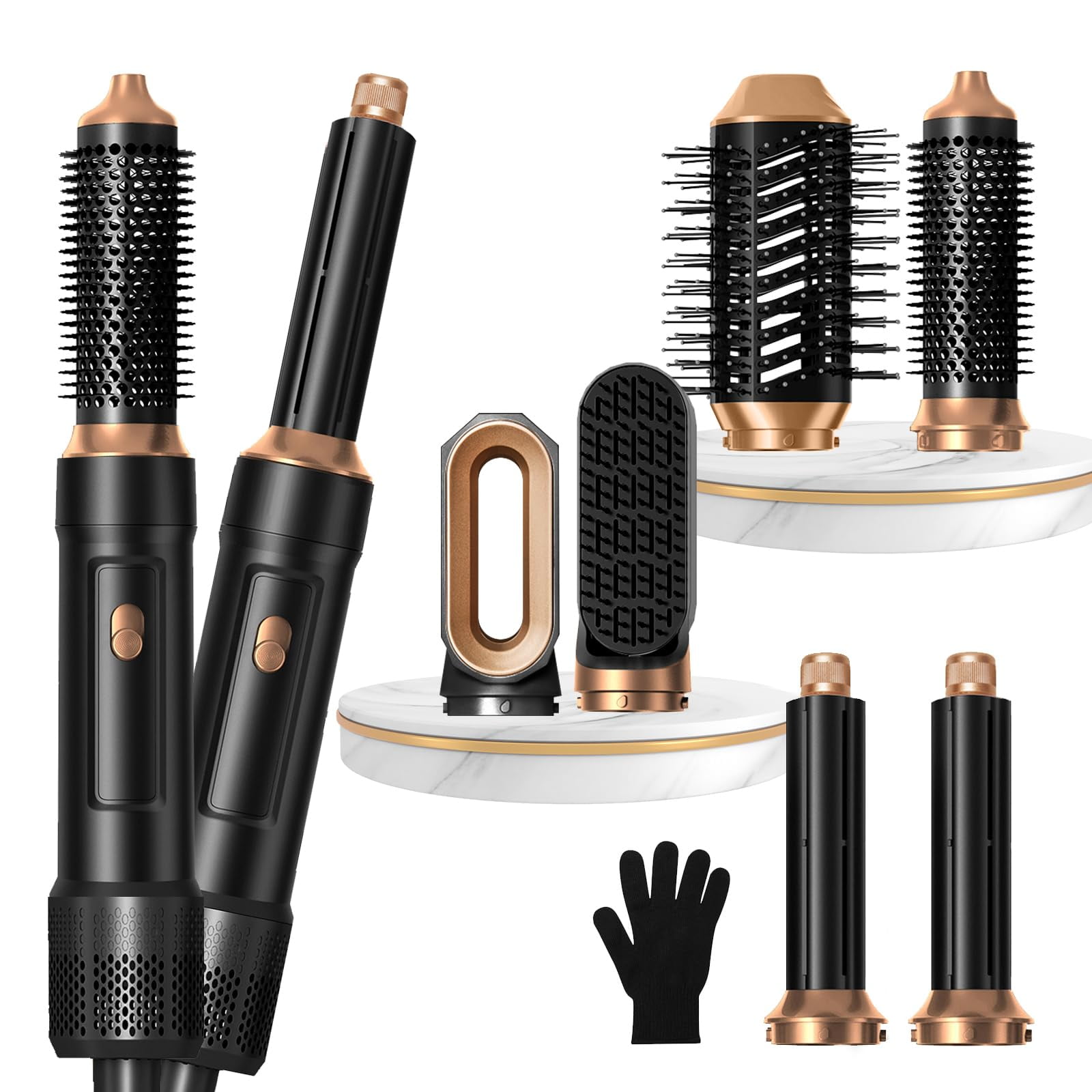 6 in ONE Blow Dryer Brush,Air Curling Iron Round Brush for Blow Out C80 ...