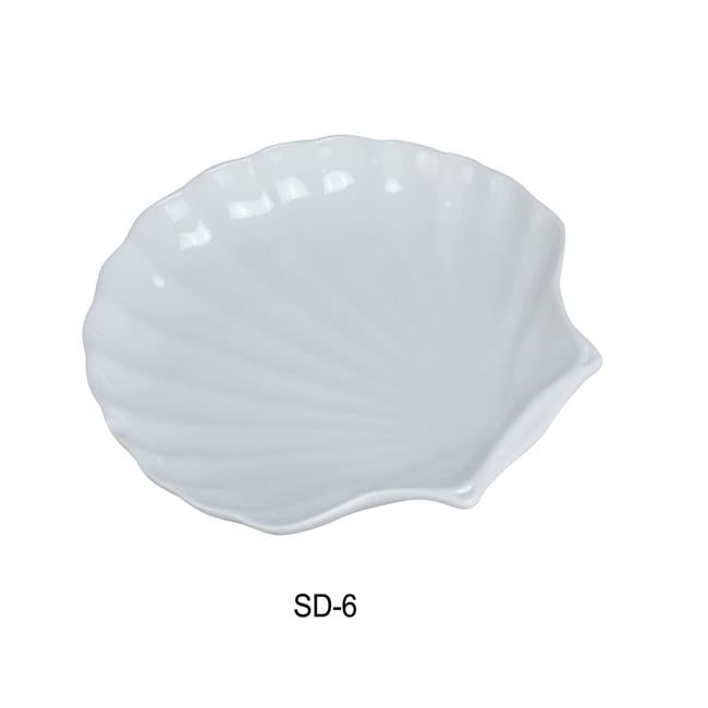 6 in. Porcelain Shell Dish, Super White - Pack of 36 - Walmart.com