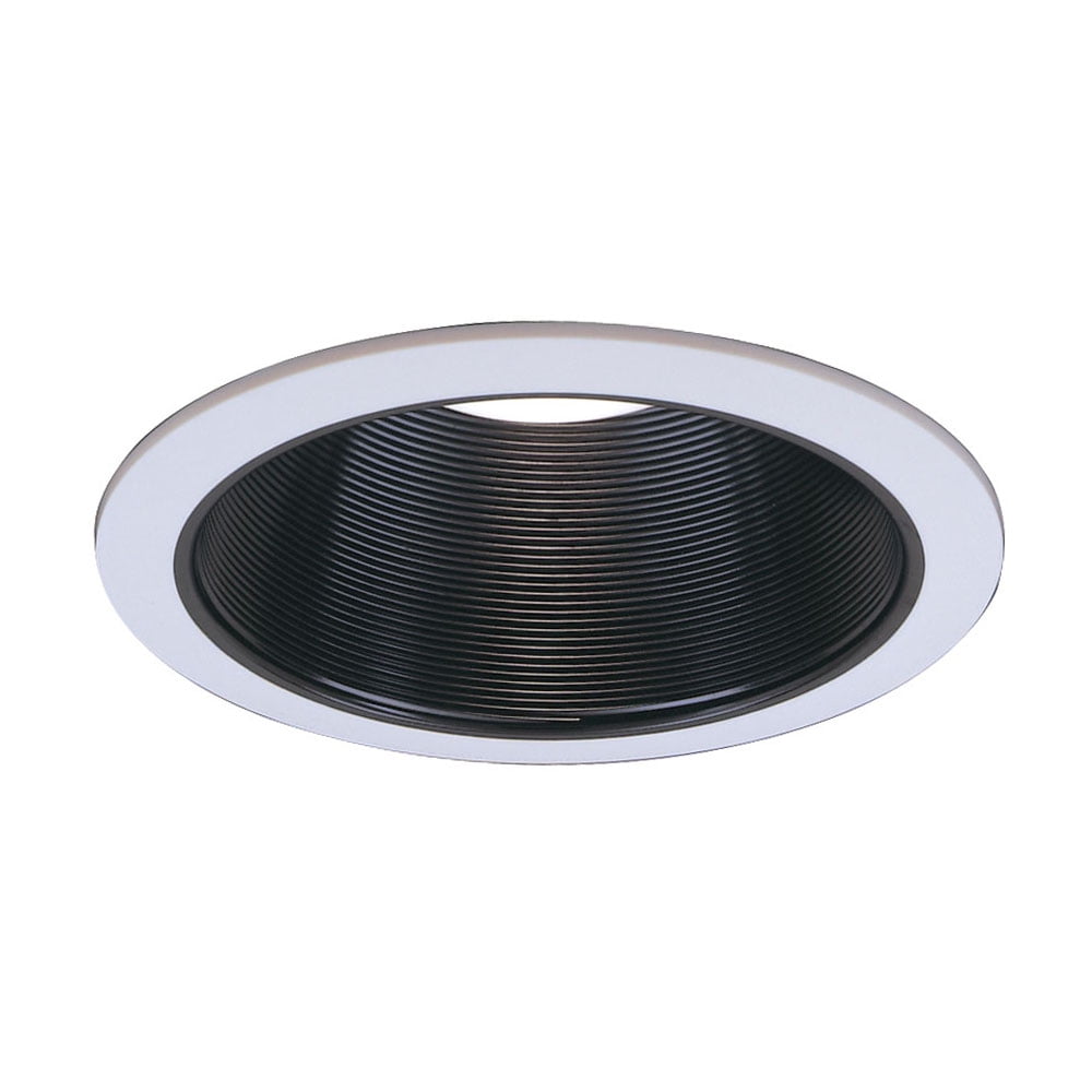 6 in R30 Black Recessed Metal Baffle Trim for Use with 6 in IC or non ...