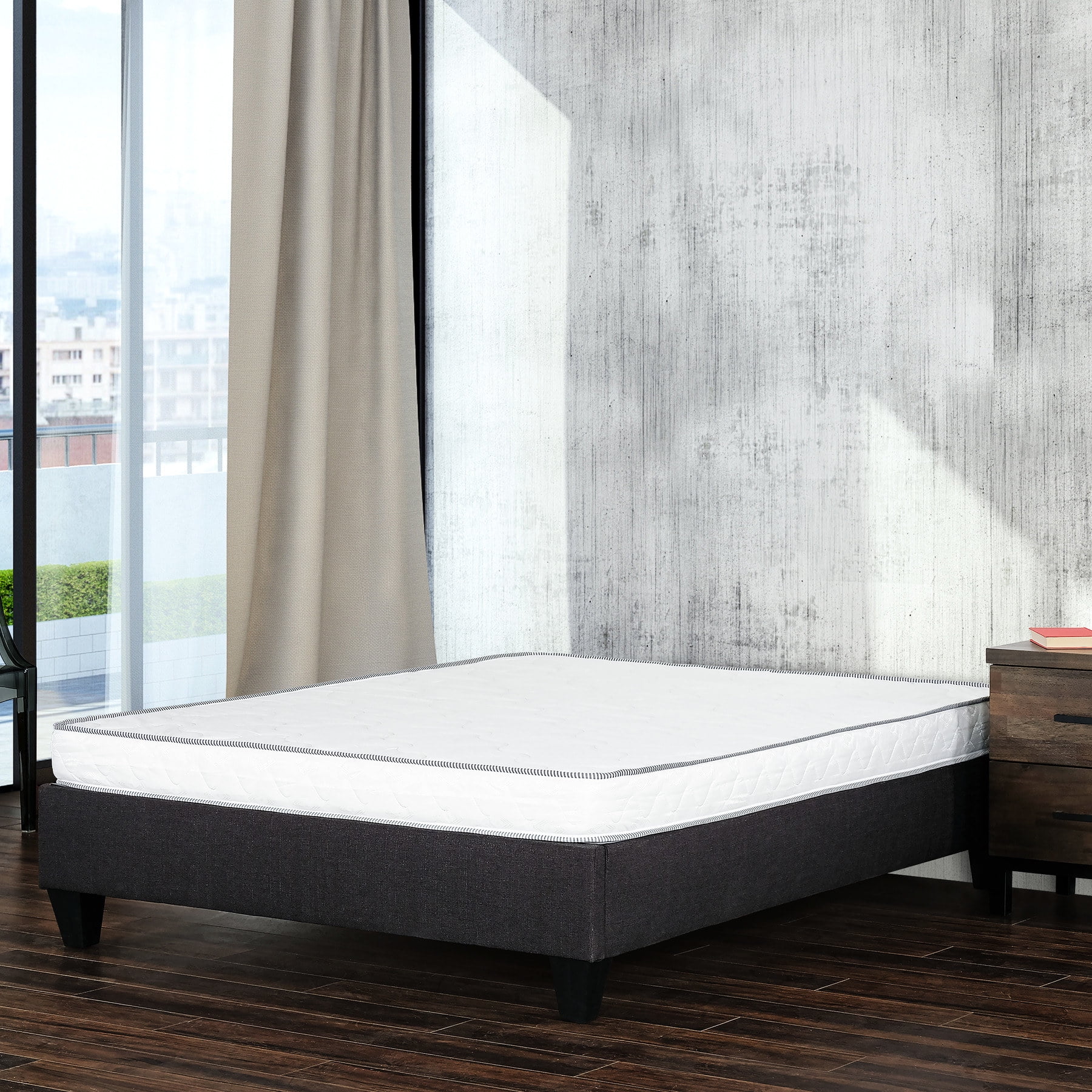 6 in Reversible White Foam Mattress - Compressed and Rolled for Easy ...