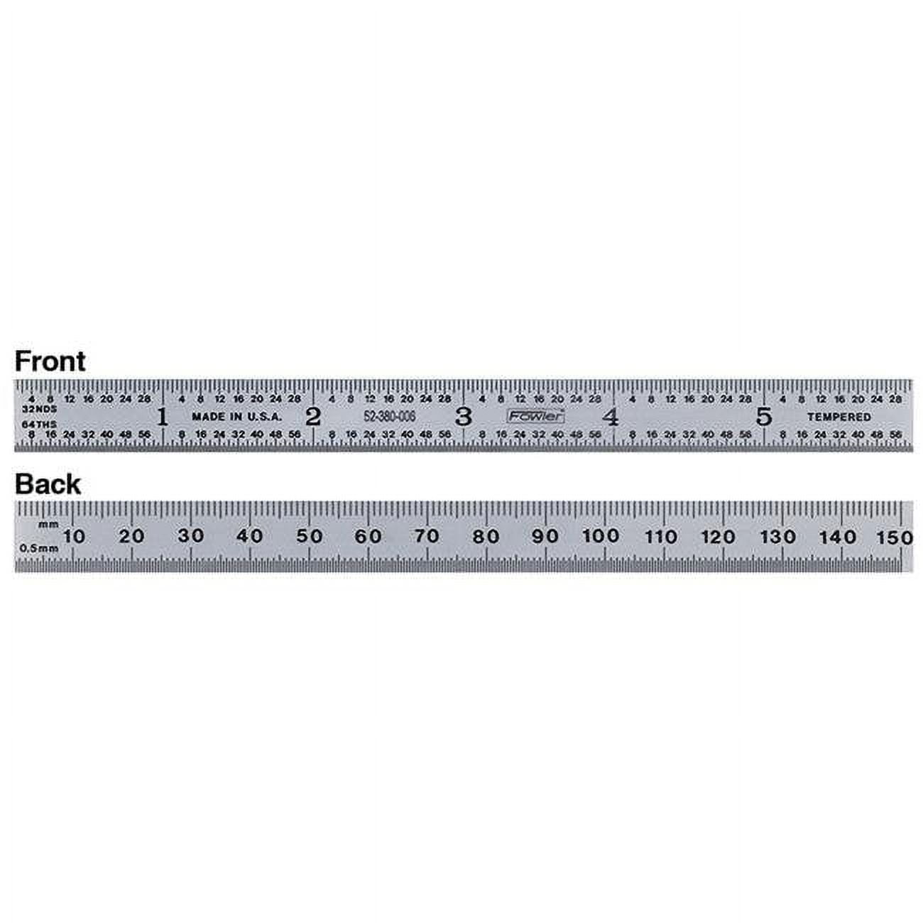 6 in. Satin Flexible Chrome Steel Rule for 10Ths & 50Ths - Walmart.com
