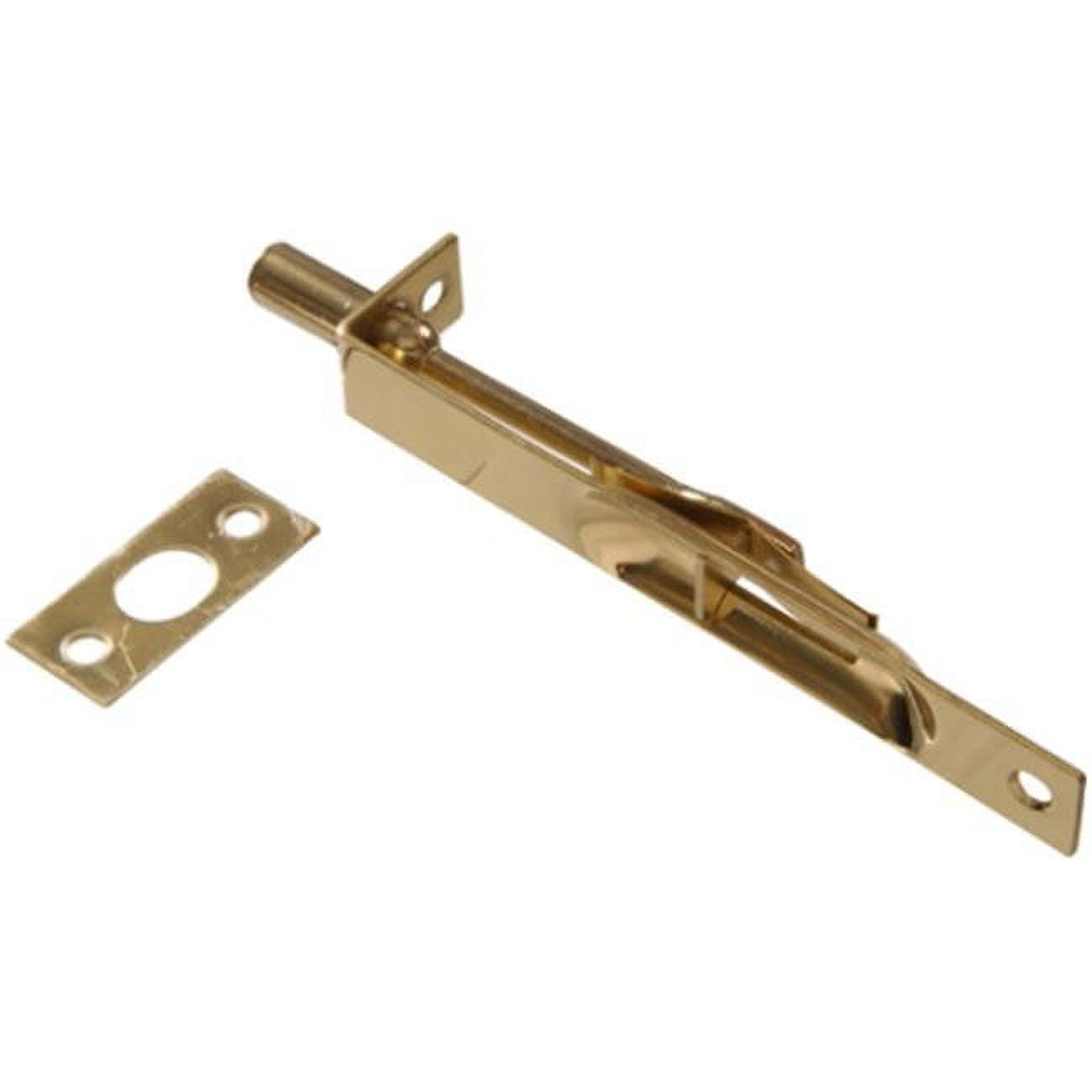 6 in. Solid Brass & Bright Brass Flush Bolt - Walmart.com