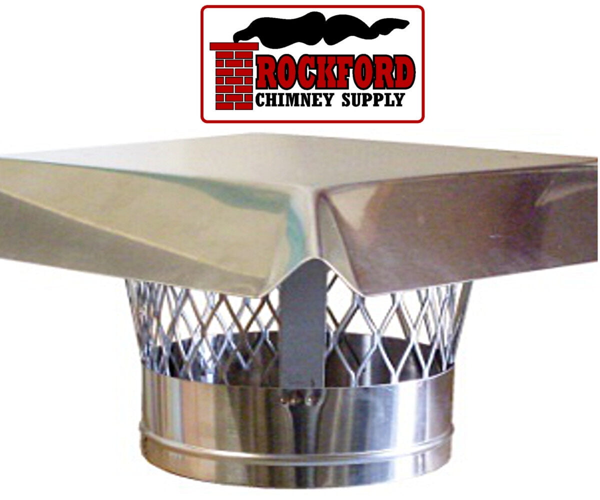6 in. Stainless Steel Chimney Rain Cap with Mesh Screen - Top Plate ...
