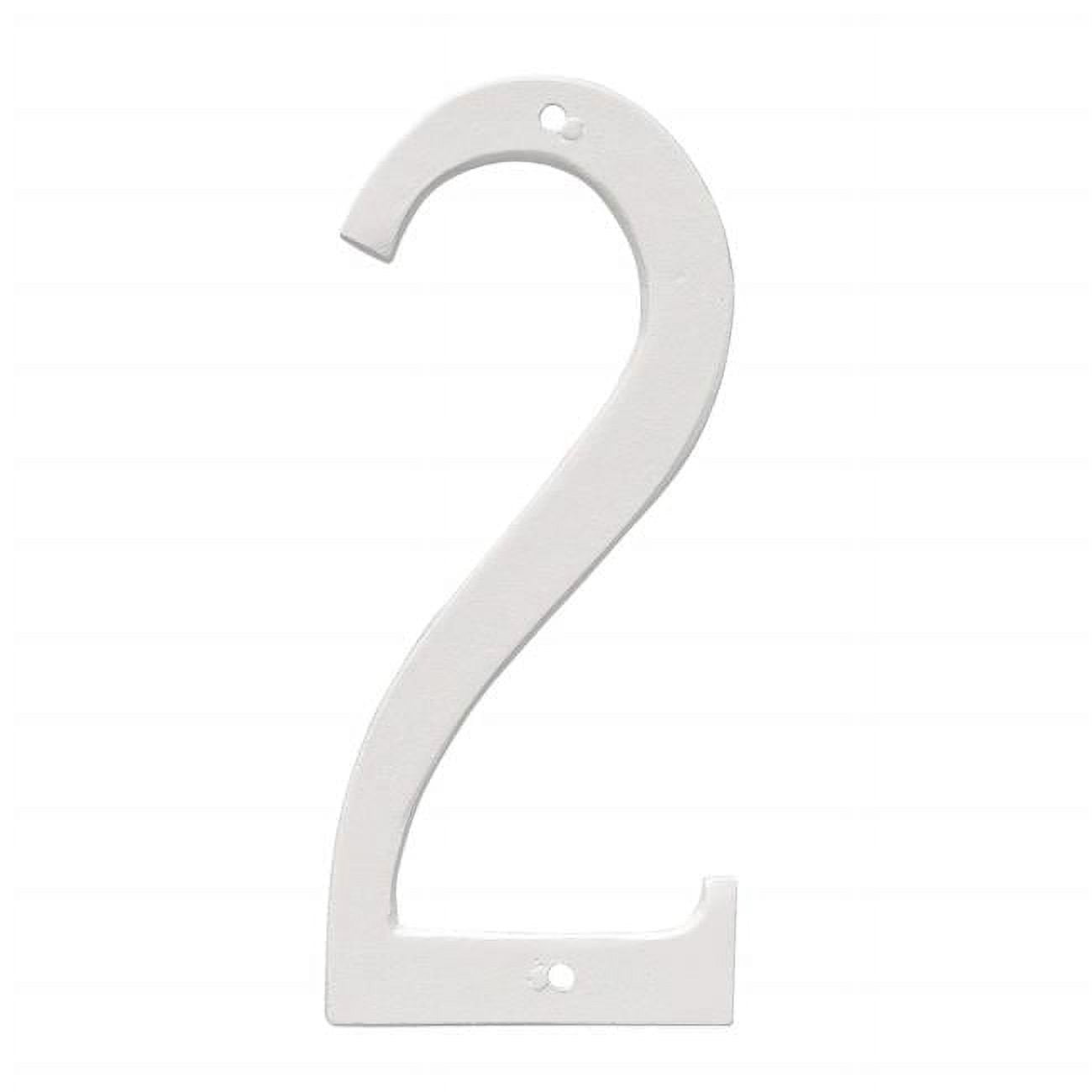 6 in. Standard House Number, White - Number 2 - Walmart.com