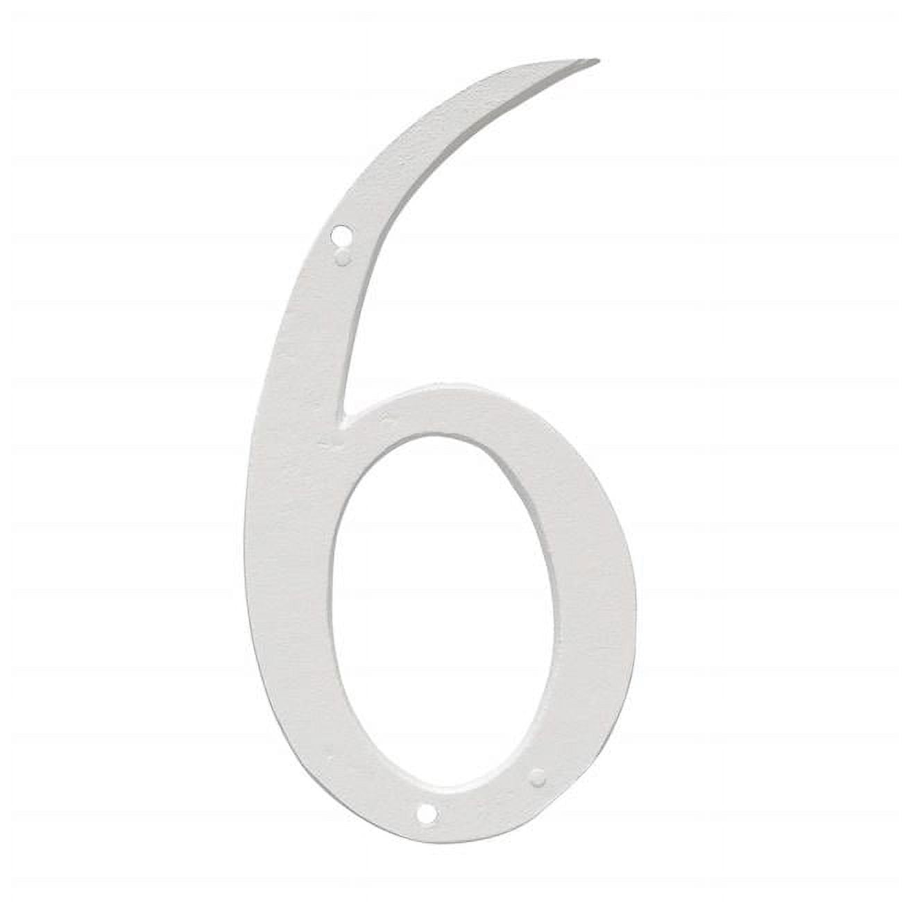 6 in. Standard House Number, White - Number 6 - Walmart.com