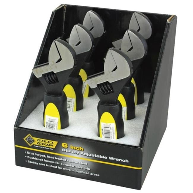 6 in. Stubby Adjustable Wrench in Counter Top Display Steelgrip ...