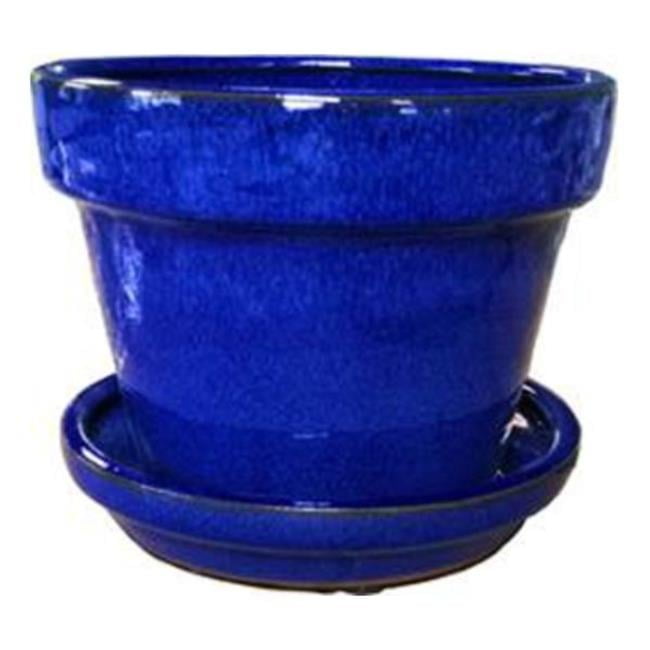 6 in. Trinity Pot with Attached Saucer, Cobalt Blue - Walmart.com