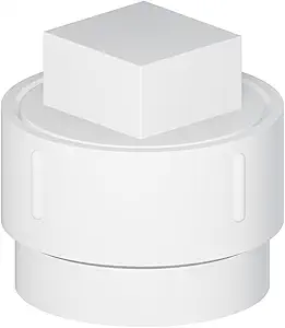 6 in. White PVC DWV Cleanout Adapter with C.O. Plug, Slip x Female Pipe ...