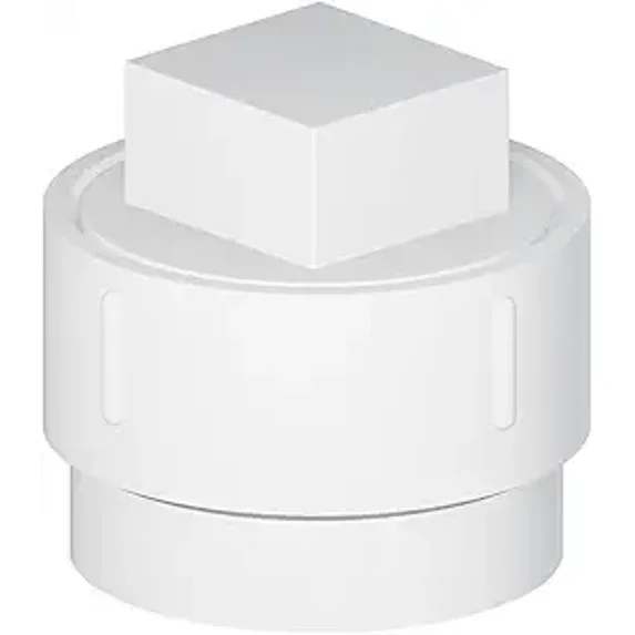 6 in. White PVC DWV Cleanout Adapter with C.O. Plug, Slip x Female Pipe ...