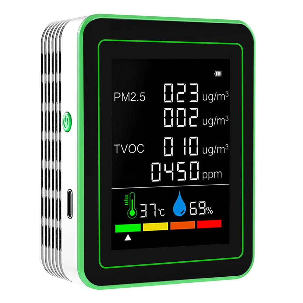 6 in1 Air Quality Monitor Temperature and Humidity Tester for Indoor ...