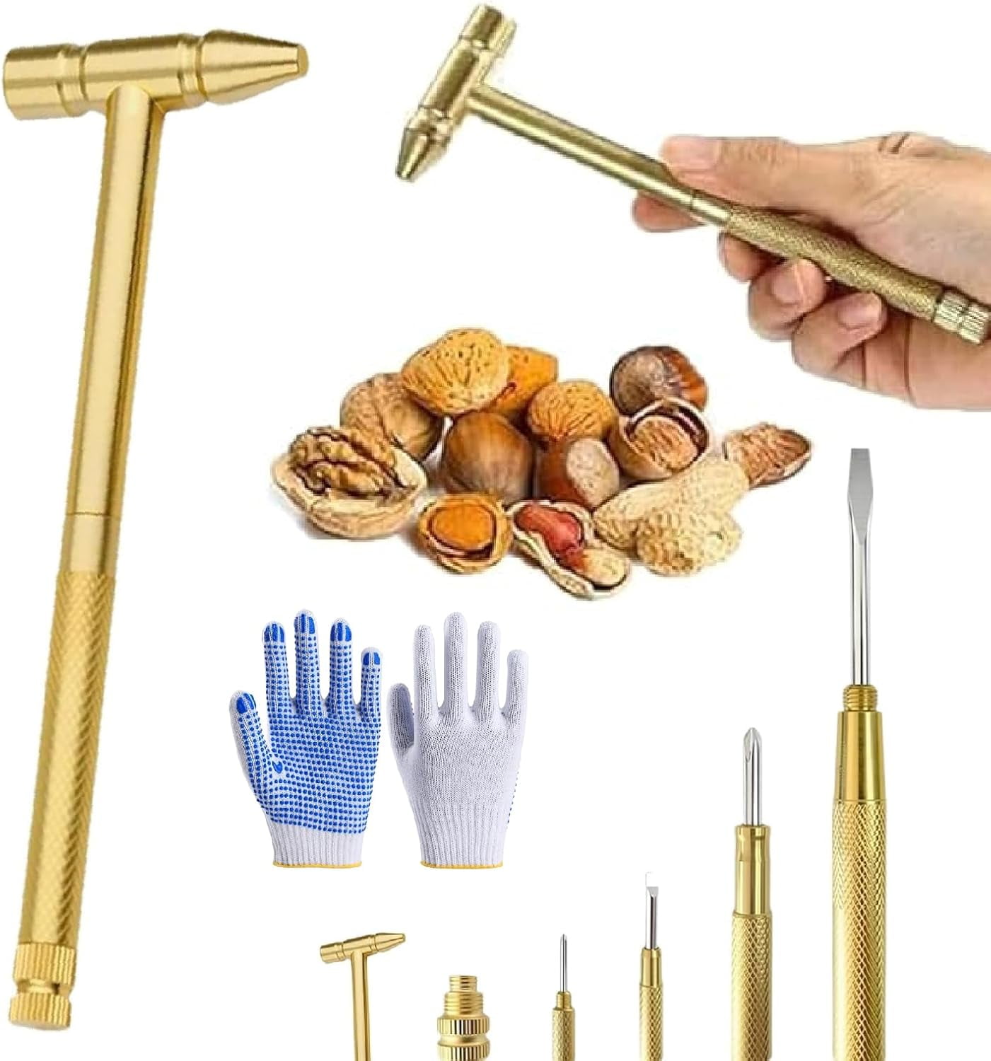 6 in1 Micro Mini Multifunction Copper Hammer, Willedup Hammer Micro ...