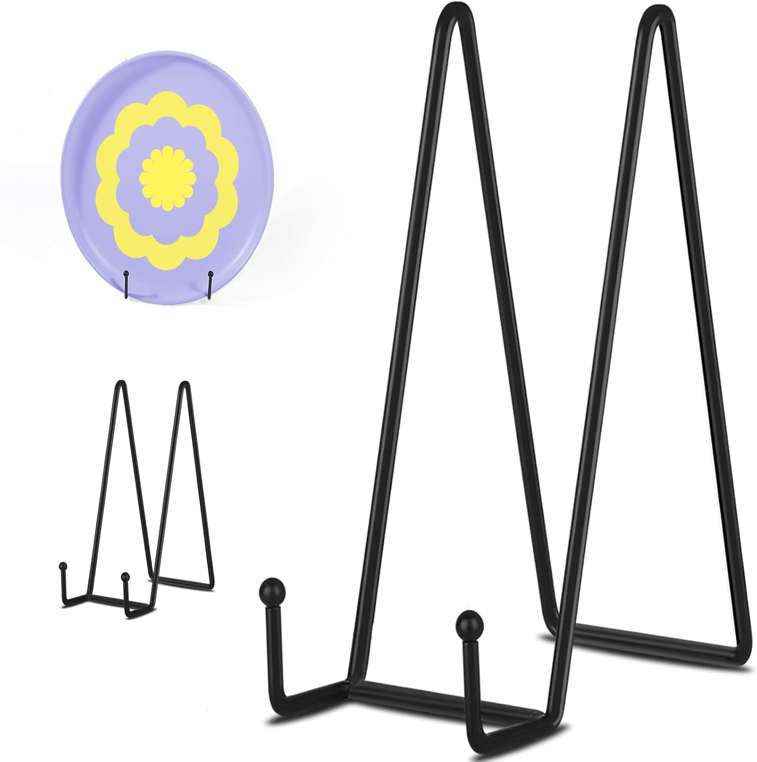 6 inch 3 Pack Gold Metal Display Stands Plate Stands Plate Holder ...