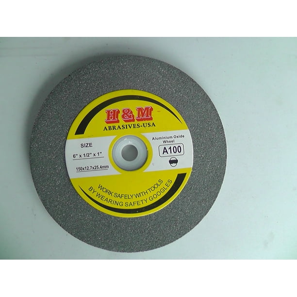 6 inch BENCH GRINDING WHEEL VITRIFIED 6" x 1/2" x 1" A/O IN 46 60 100 ...