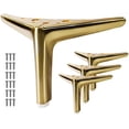 6-inch Brushed Gold Furniture Legs, Legs for Furniture Set of 4 Modern ...