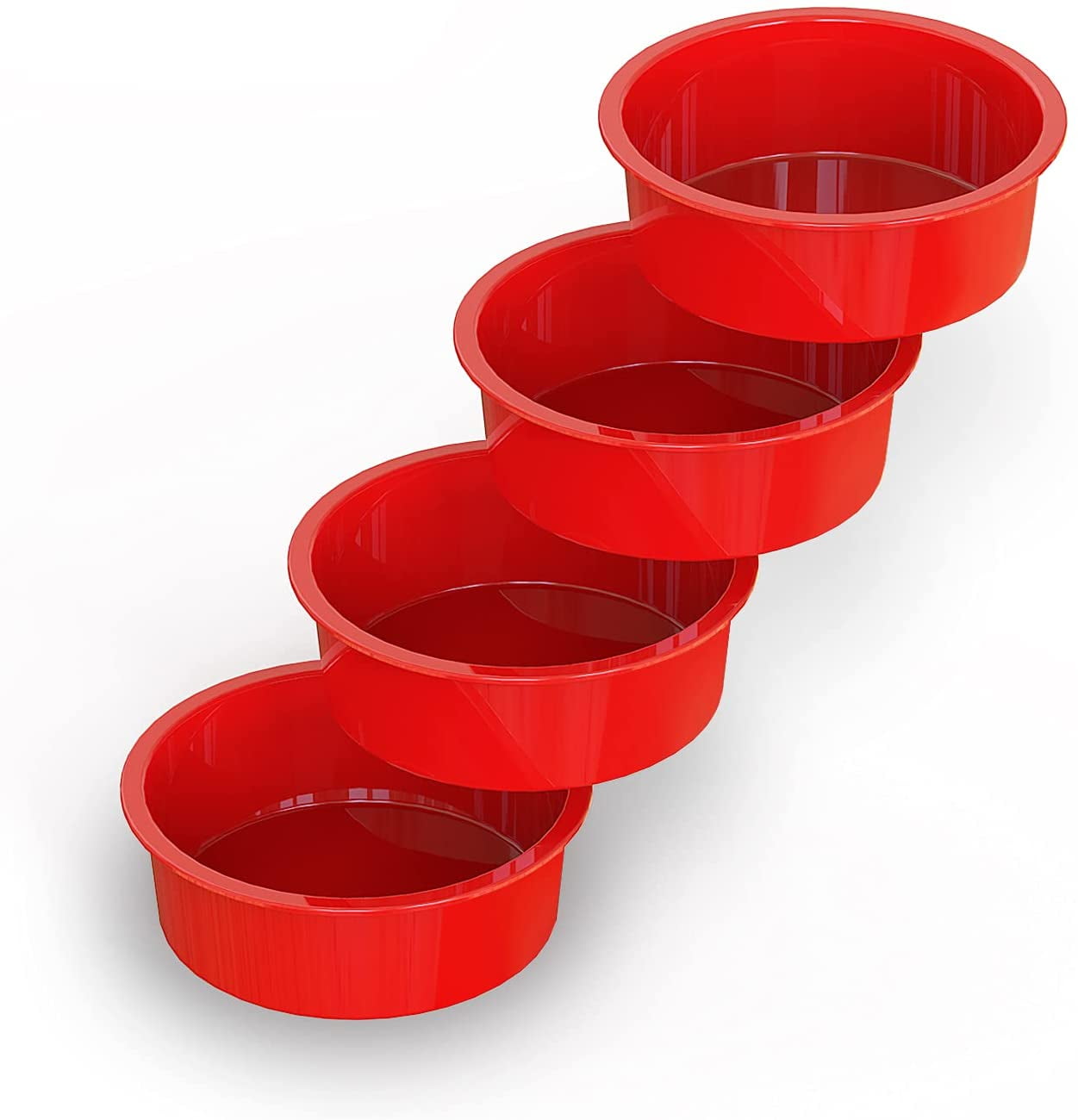 6 inch Cake Pans (4 Pack) - Nonstick Silicone Smash Cake Pans for Layer ...