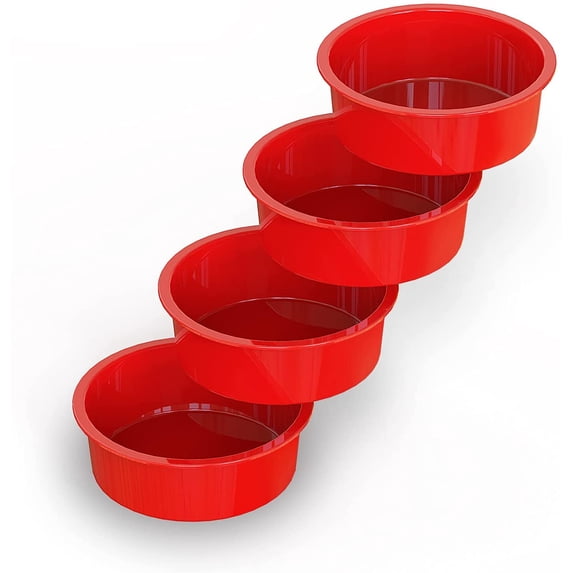 6 inch Cake Pans (4 Pack) - Nonstick Silicone Smash Cake Pans for Layer ...