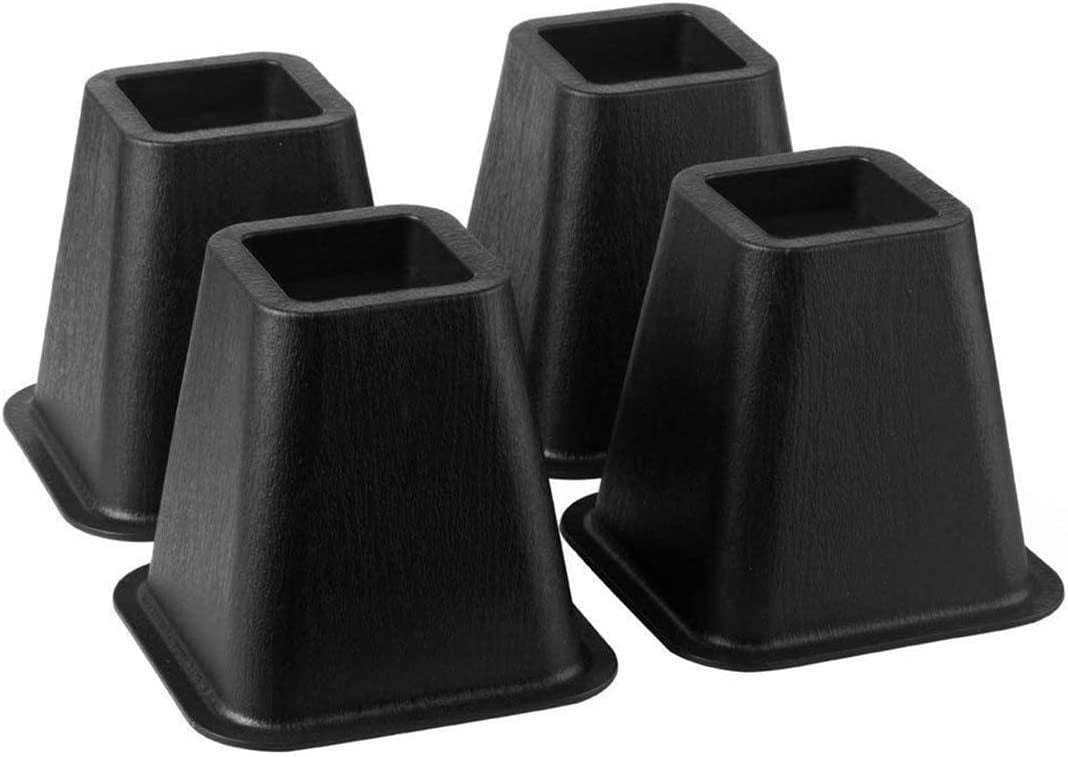 6 inch Furniture Risers 4 Pack Heavy Duty Bed Risers Square Durable ...